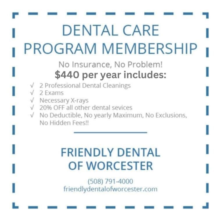 Specials & Coupons - Friendly Dental of Worcester